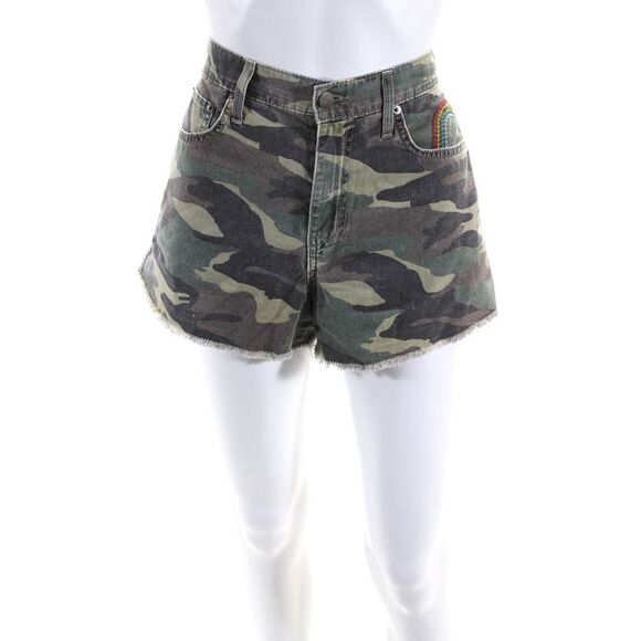 Sundry | Shorts | Sundry Womens Zipper Fly Fringe Rainbow Camouflage ...